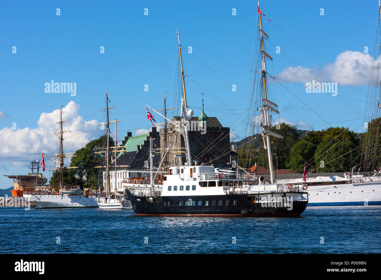 Tall Ships Race 2008. Bergen, Norway. Norwegian coastal ship Bruvik ...
