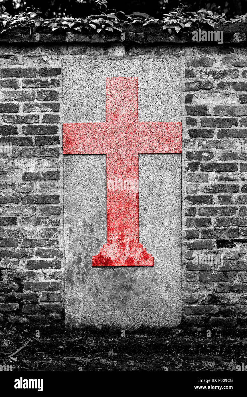 stone relief red cross Stock Photo - Alamy