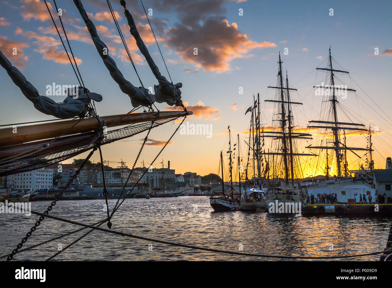 Tall Ships Race 2008. Bergen, Norway - August 2008 Sunset over a jungle ...