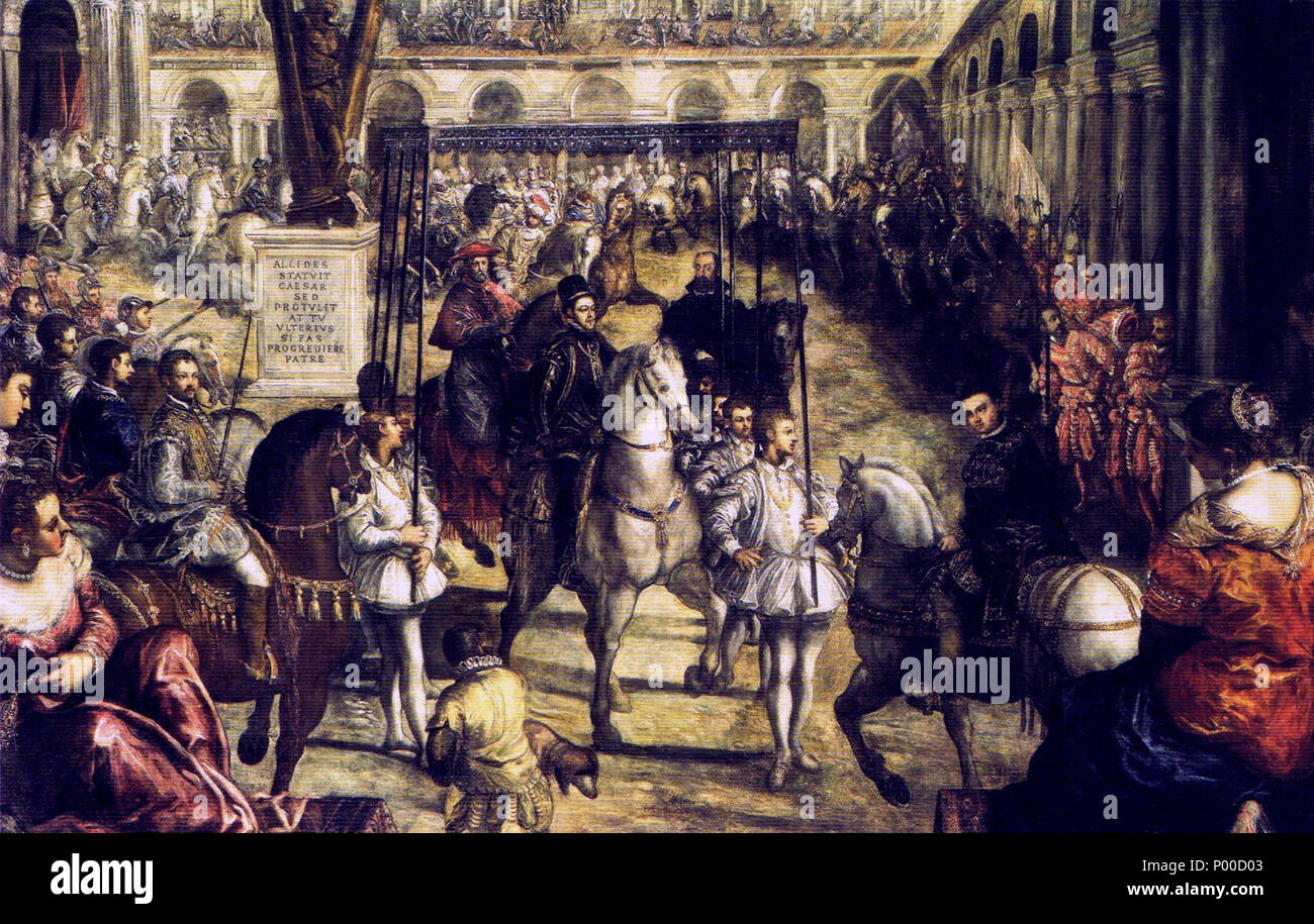 . Italiano: Ingresso di Filippo II di Spagna a Mantova - Olio su tela ...