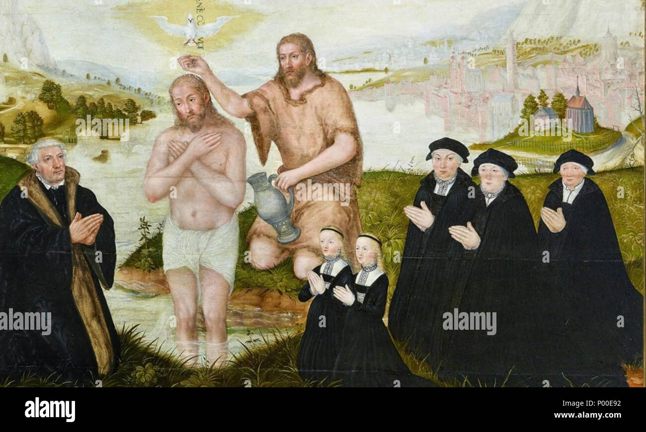 . English: Lucas Cranach the Younger: Epitaph for Johannes Bugenhagen and his family, showing ...