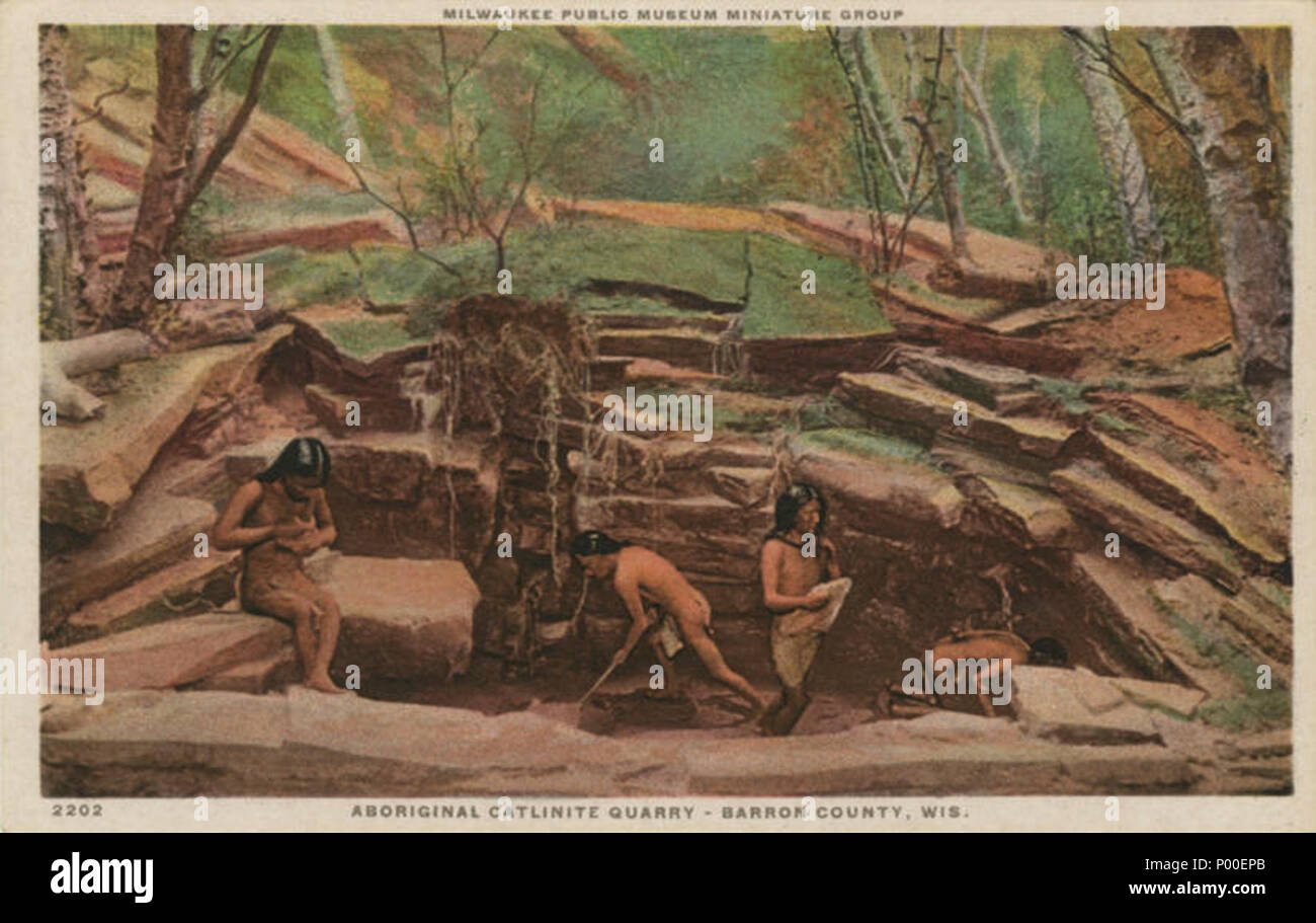 Milwaukee Public Museum Miniature Group, Aboriginal Catlinite Quarry ...