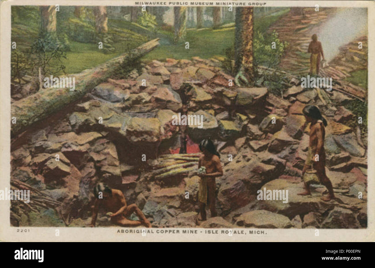 Milwaukee Public Museum Miniature Group, Aboriginal Copper Mine, Isle ...