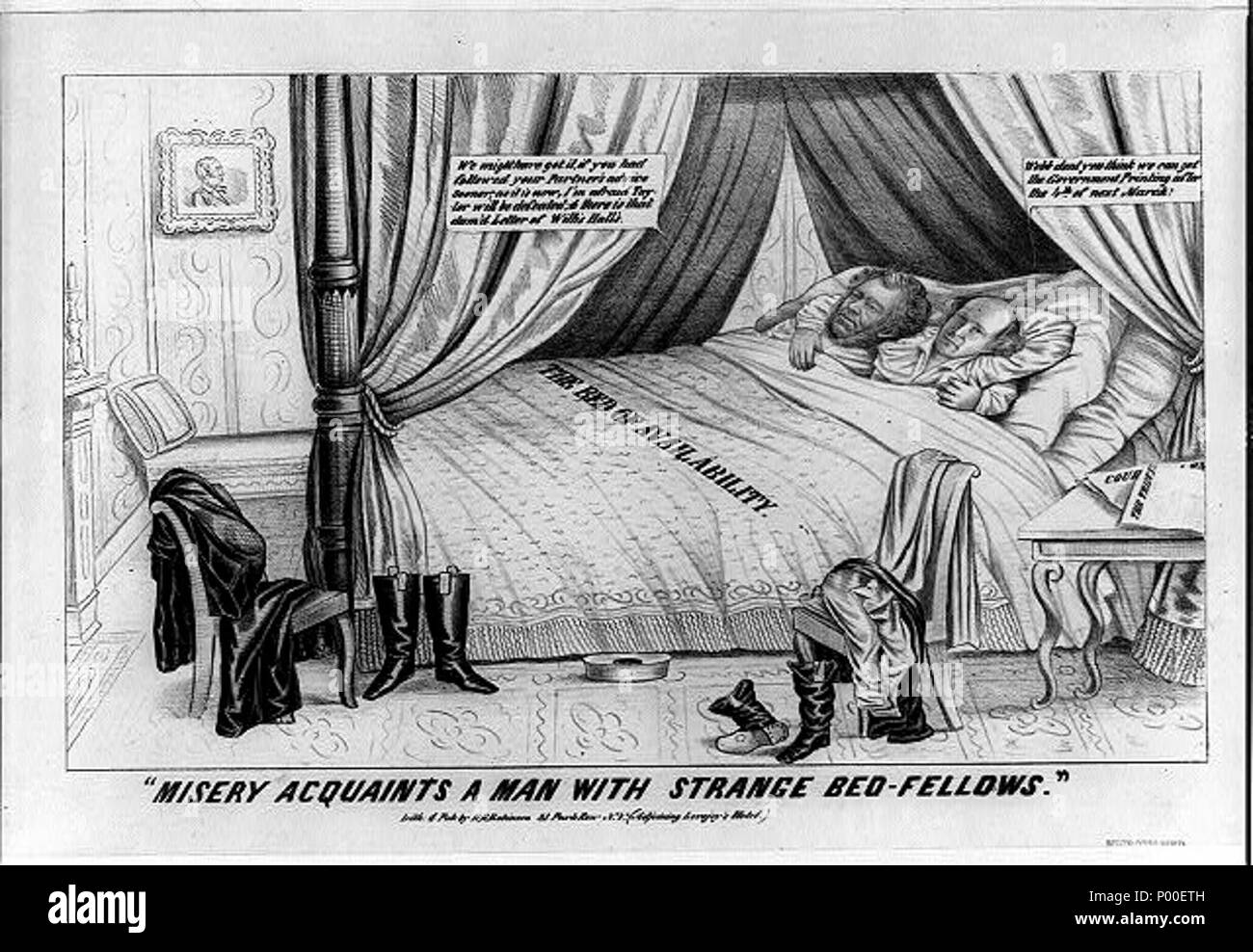 Misery acquaints a man with strange bed-fellows Stock Photo - Alamy
