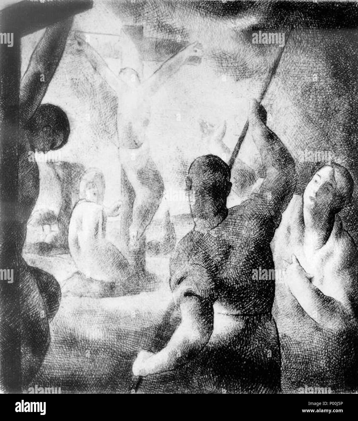 Figure christ on cross Black and White Stock Photos & Images - Alamy