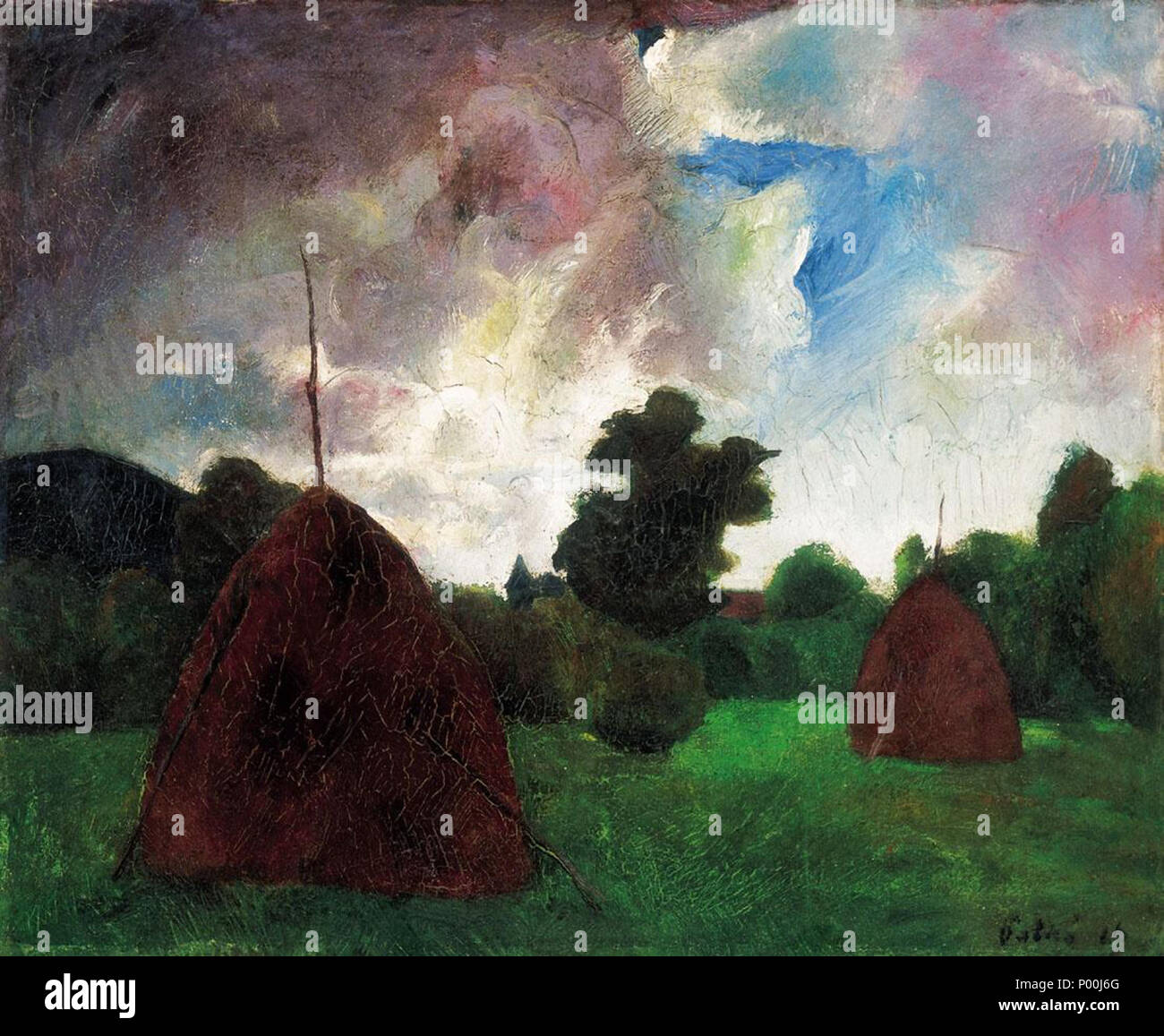 79 Patkó Landscape in Nagybánya with Stacks 1927 Stock Photo - Alamy