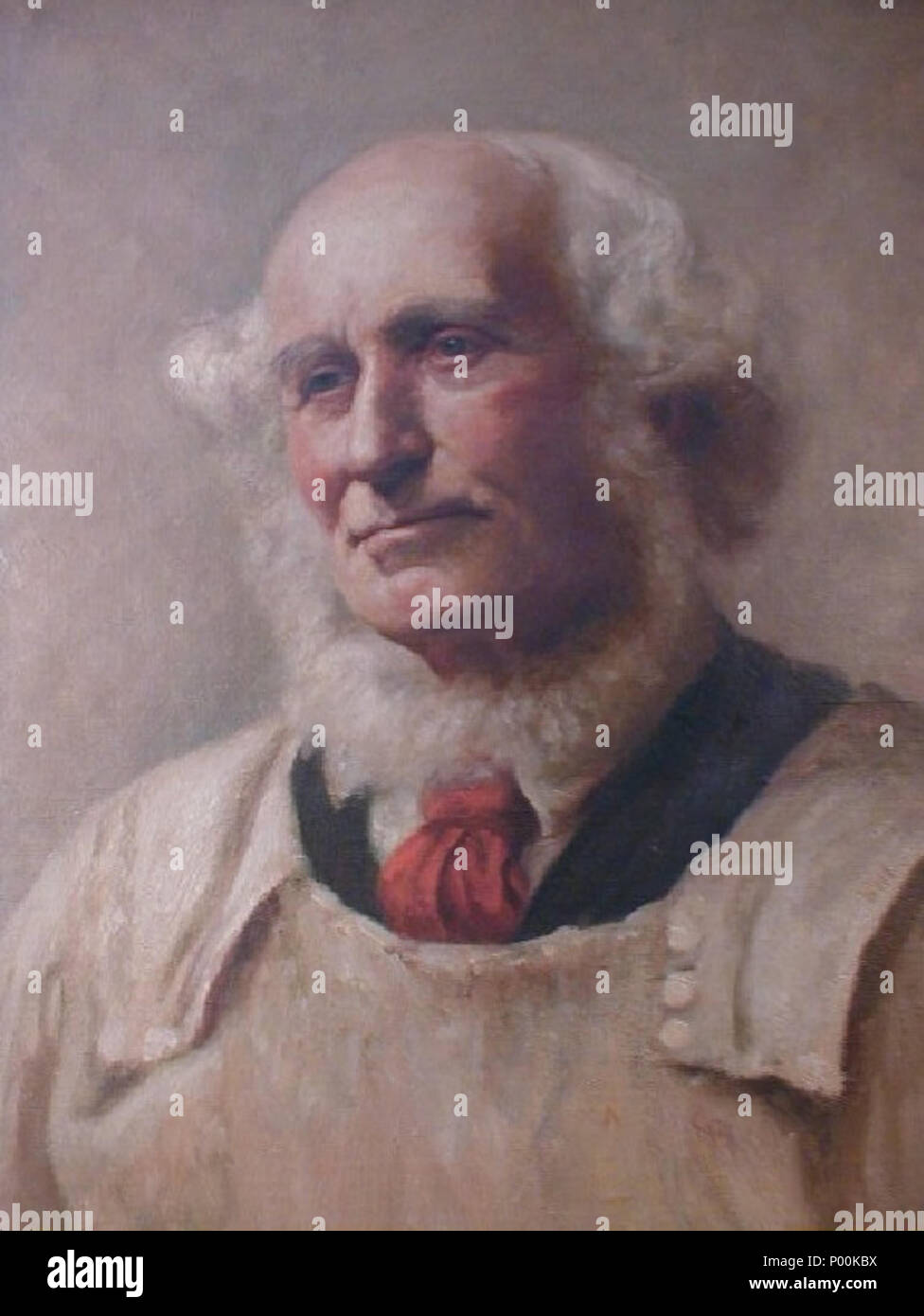 . Portrait of an old man wearing a smock by A Lea . b. 1916. Walter A ...