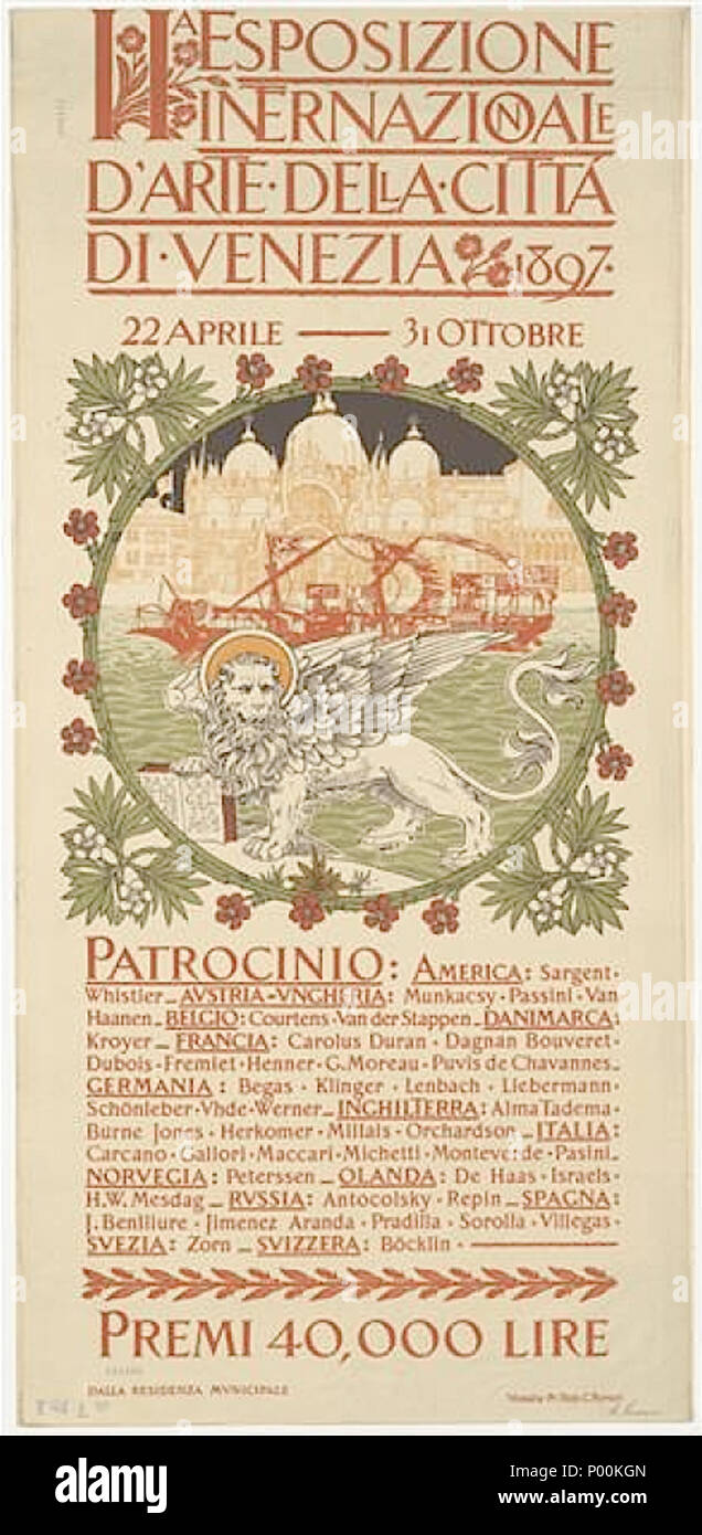. English: Poster of the Second Esposizione Internazionale d'Arte della ...