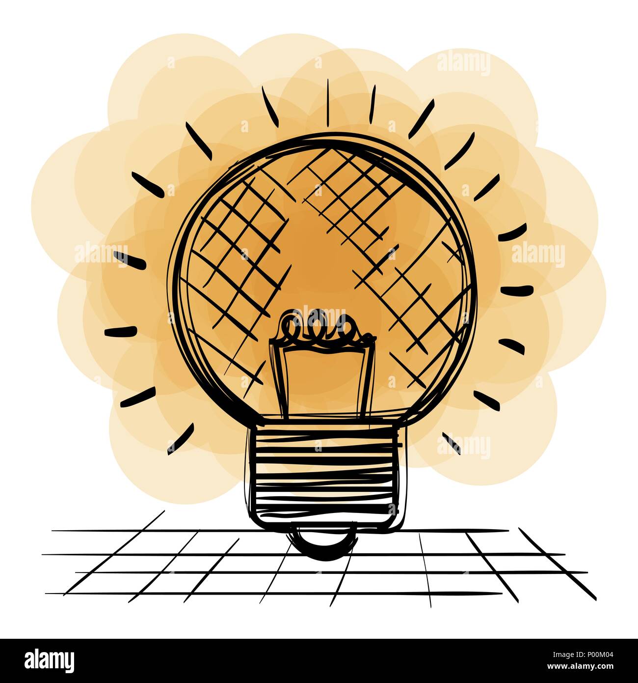 bulb light drawn icon Stock Vector Image & Art - Alamy