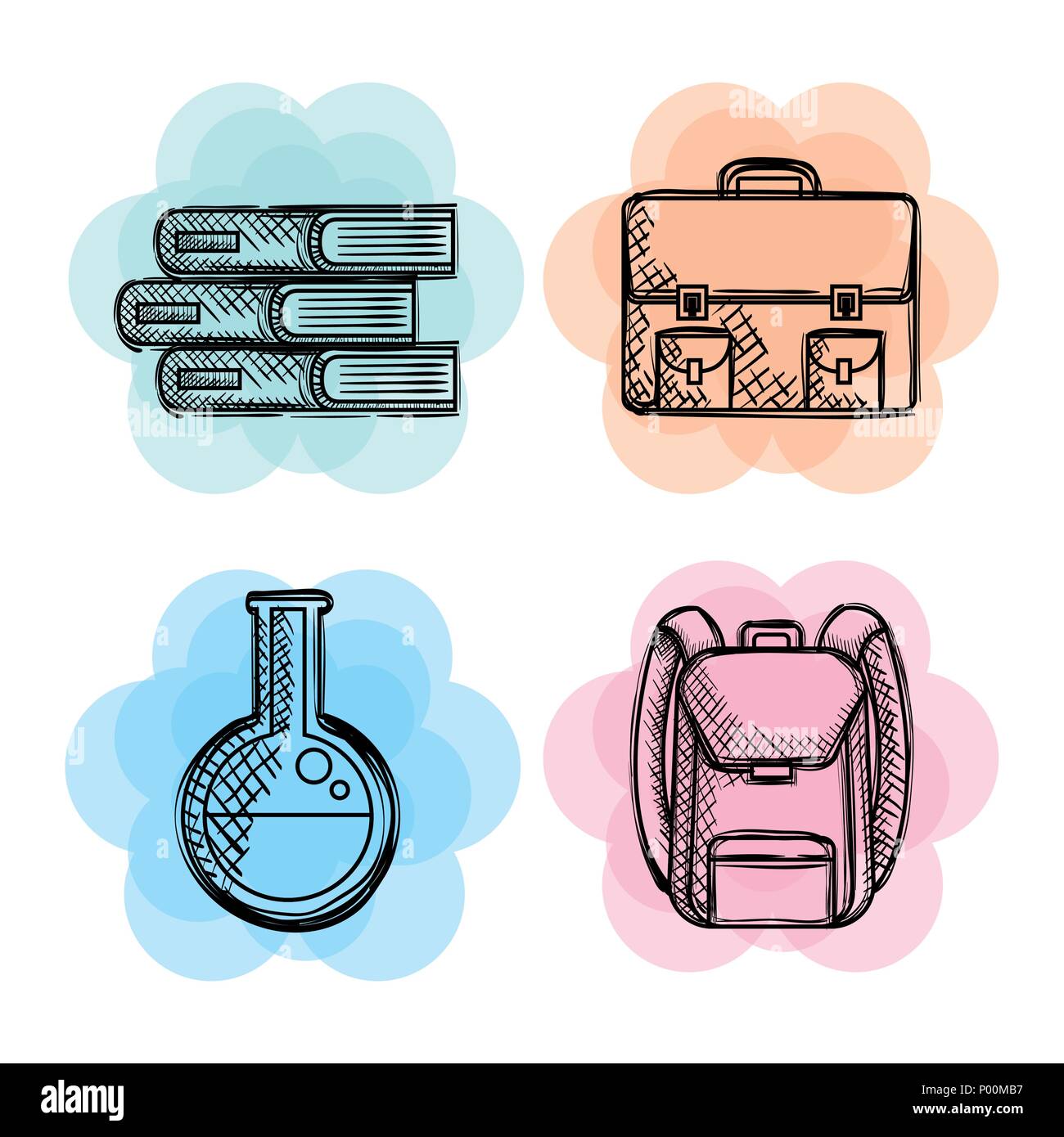 back to school set icons drawings Stock Vector Image & Art - Alamy