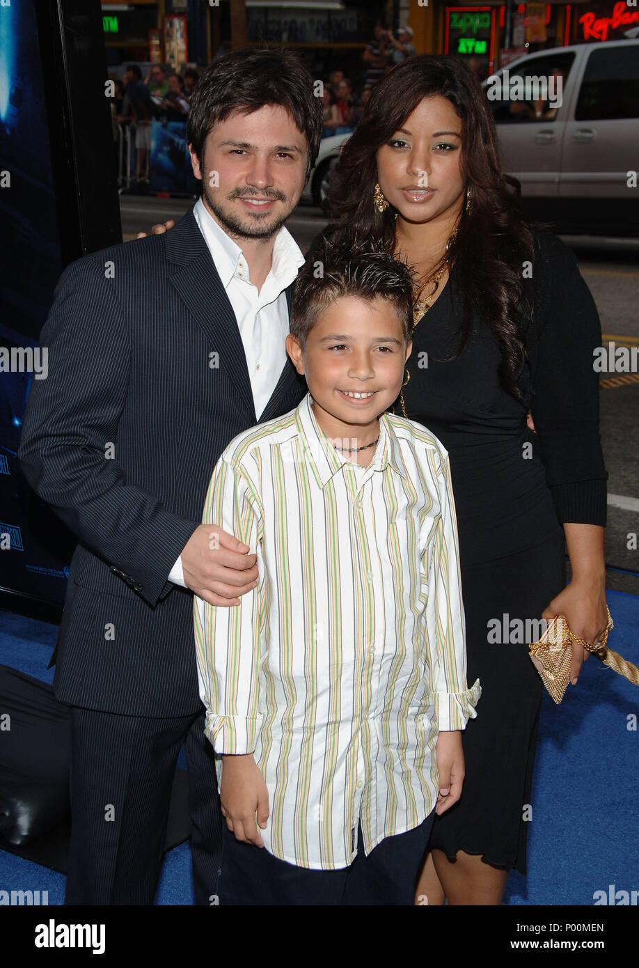Freddy Rodriguez and wife and son arriving at the POSEIDON Premiere at ...