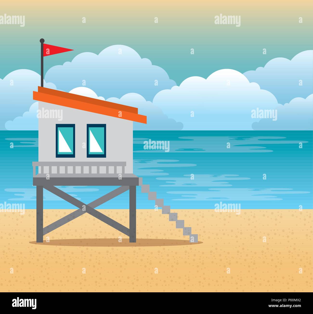 Watchtower beach Stock Vector Images - Alamy