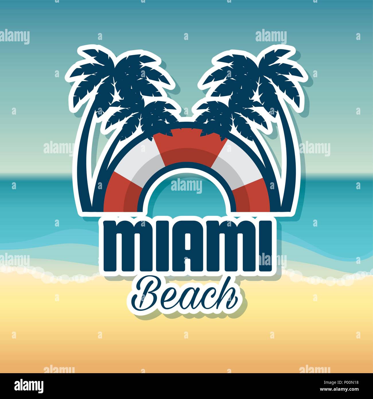 Miami beach vintage postcard Stock Vector Images - Alamy