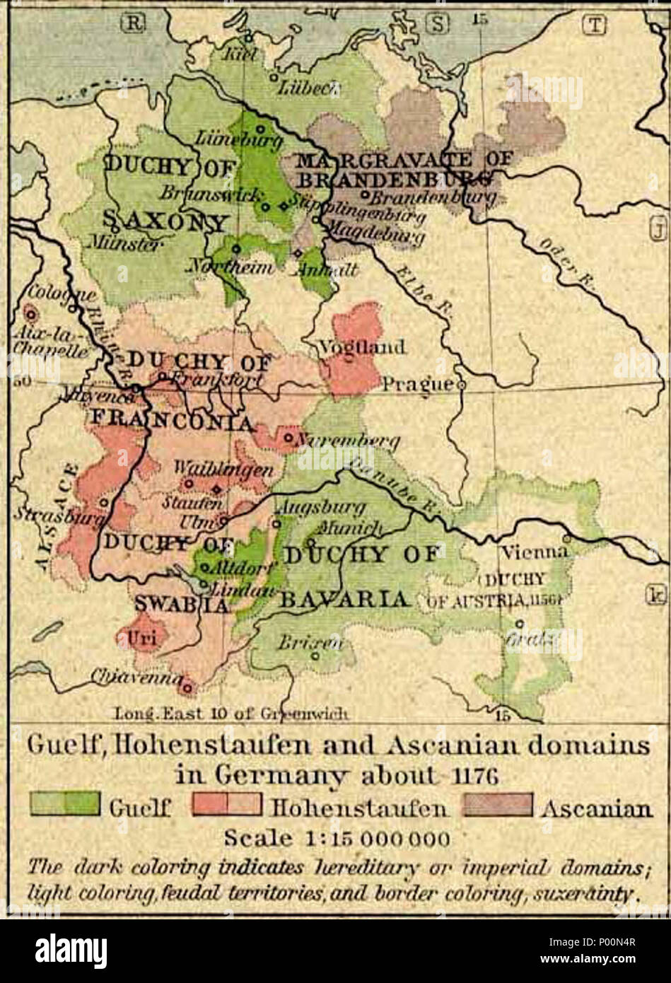 . English: Historical Map Germany about 1176 illustrating the Guelf ...