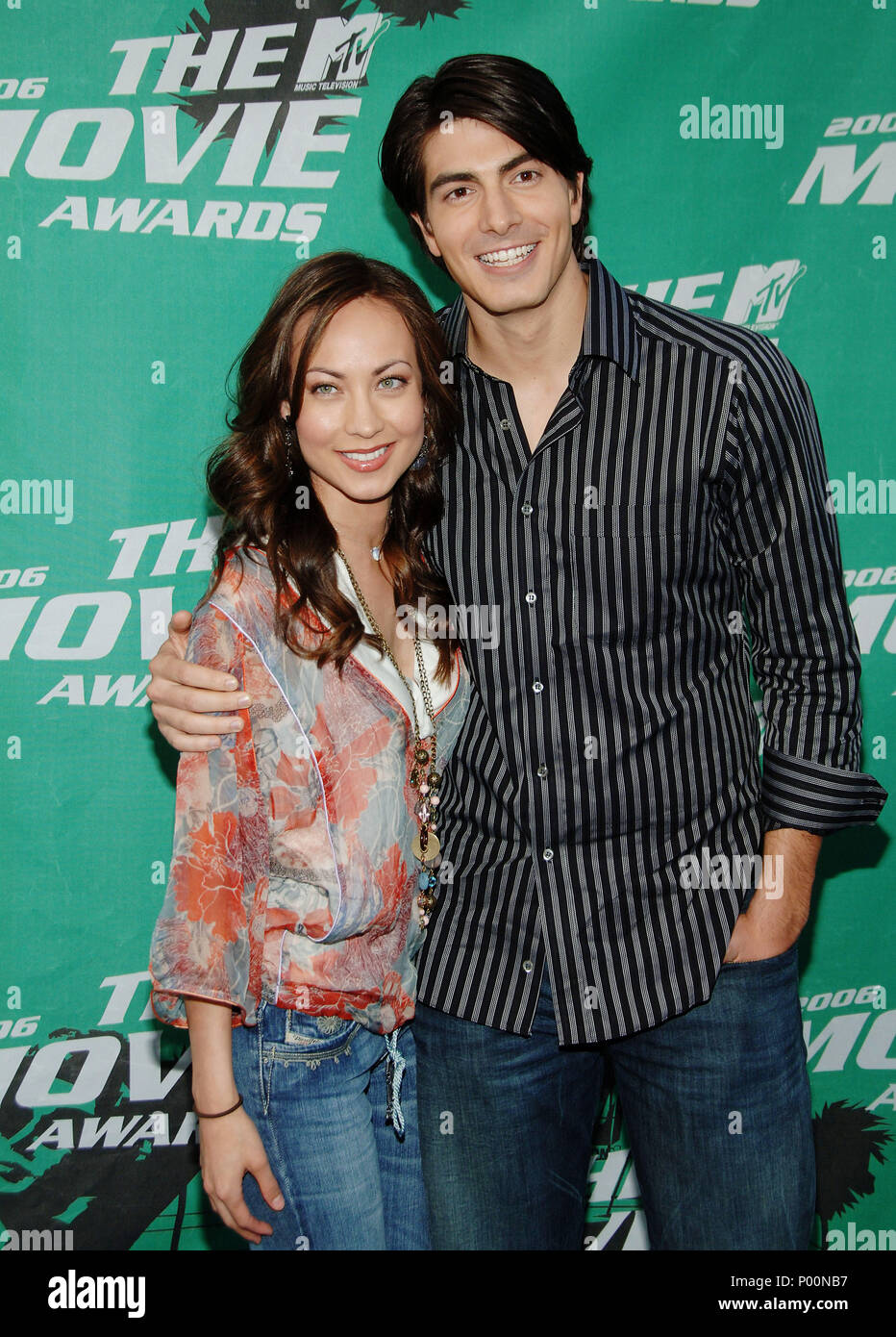 Brandon Routh and girlfriend arriving at the MTV Movie Awards at the ...