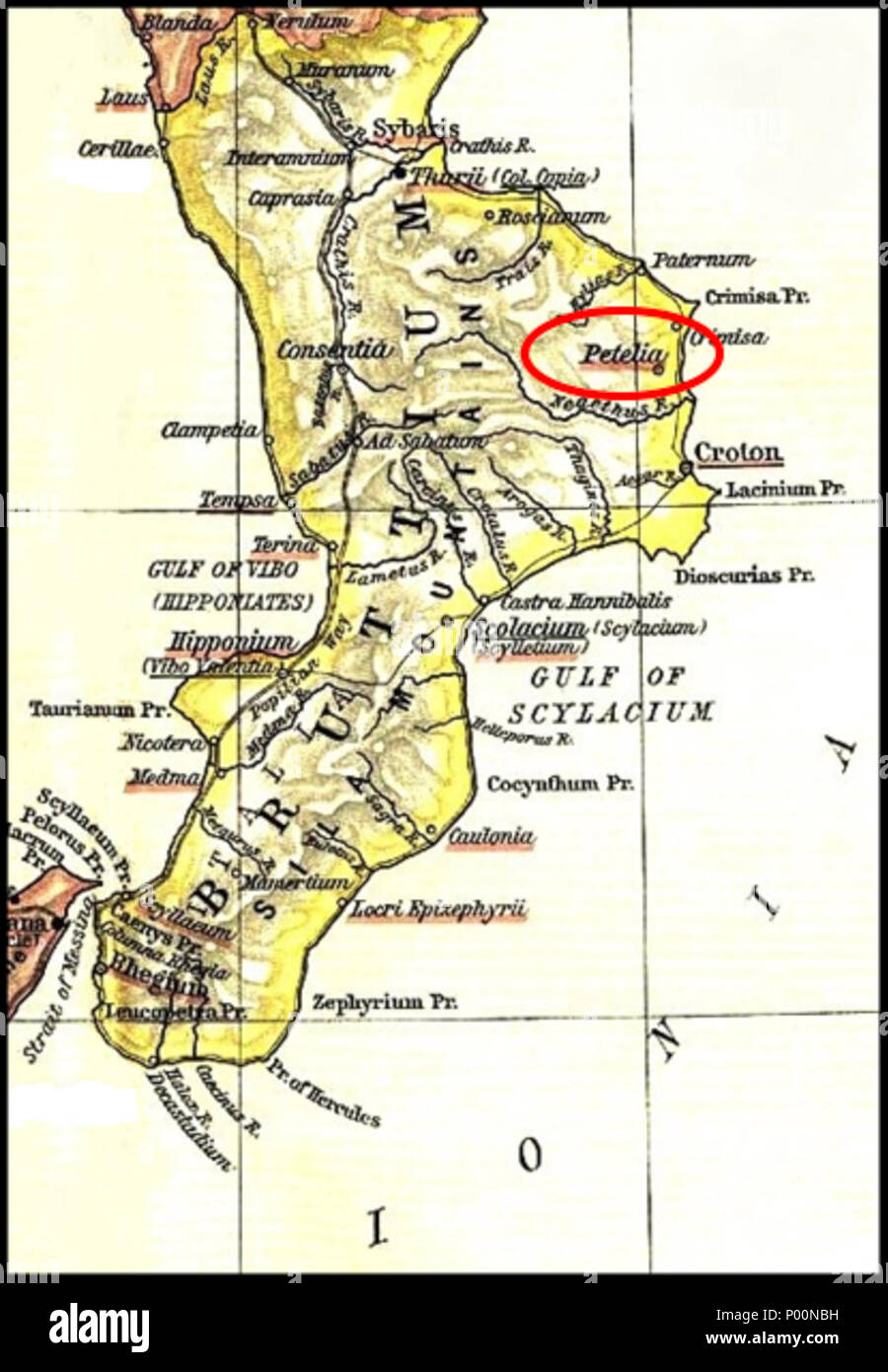 . English: Map of roman Bruttium 93 Shepherd - Bruttium (Calabria ...