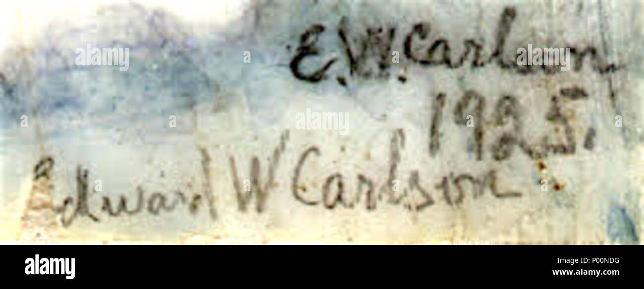 . English: Signature of Edward William Carlson . 1 January 1925 ...