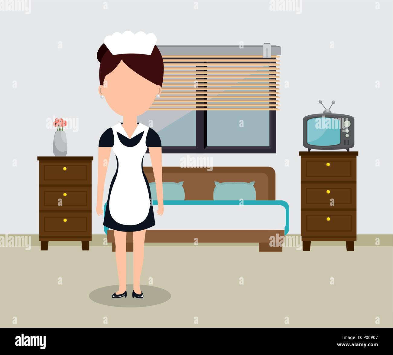 Female staff working in Stock Vector Images - Alamy