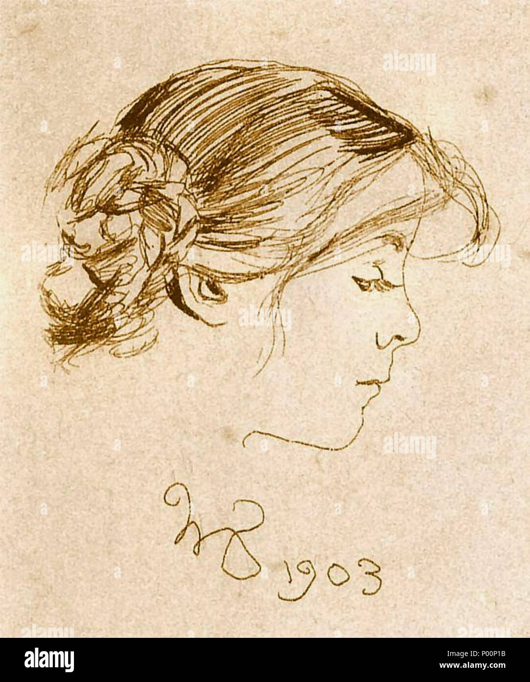 . English: Helenka or The head of the little girl, fluor etching (pol ...