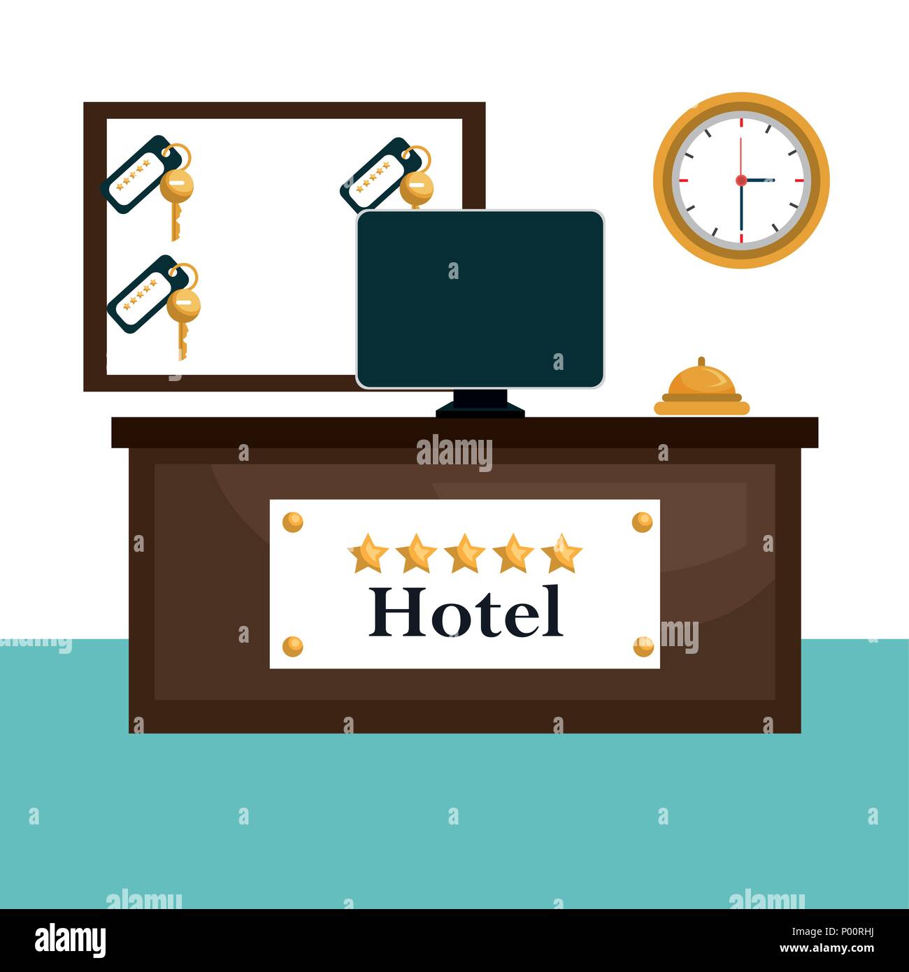 hotel reception scene icons Stock Vector Image & Art - Alamy