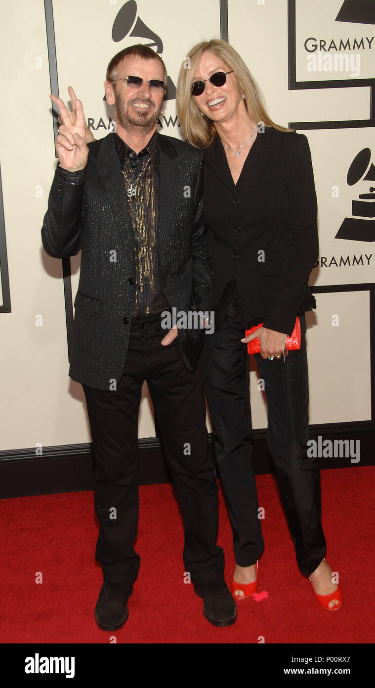 Ringo Starr & wife arriving at 50th Annual Grammy Award at the Staples ...