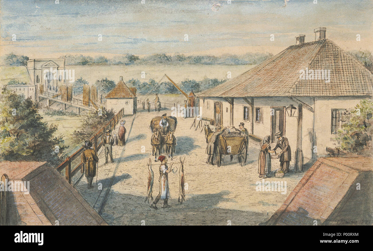 . English: Vesterports Ravelin with guardhouse outside the western city ...