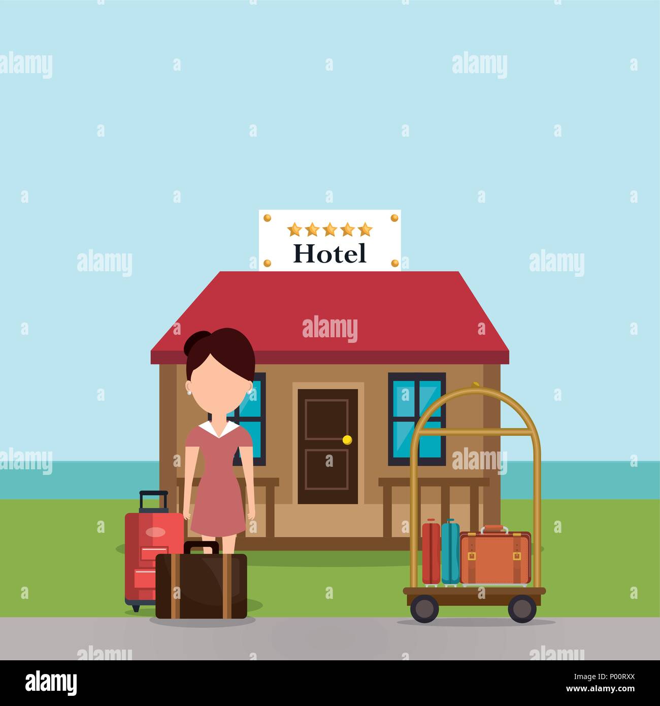 Housekeeper in hotel Stock Vector Images - Alamy