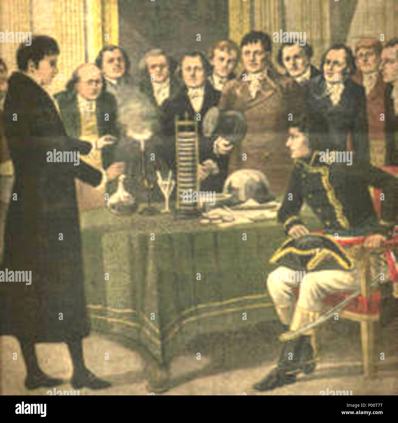 . English: Italian physicist Volta and French emperor Napoleon ...