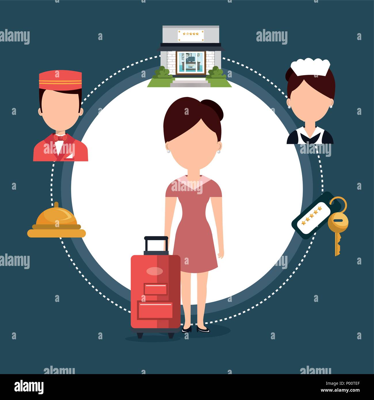 Housekeeper cleaning hotel room Stock Vector Images - Alamy