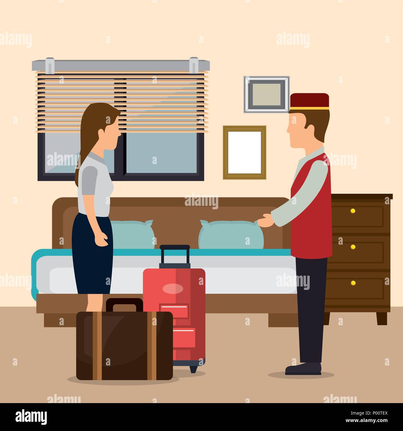 hotel workers avatars characters Stock Vector Image & Art - Alamy