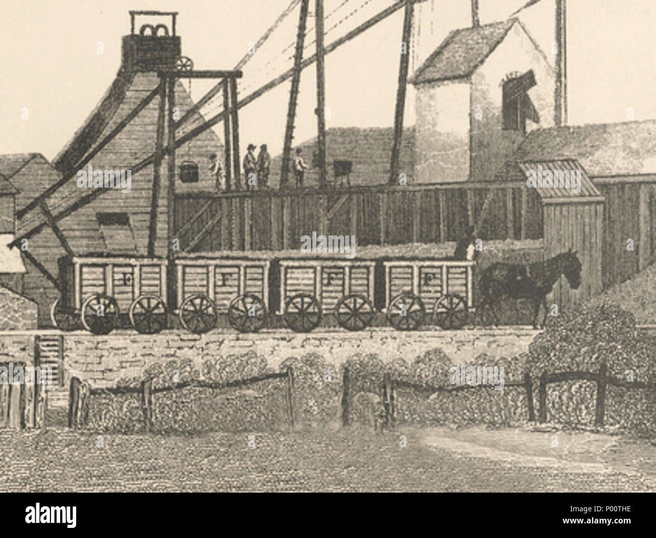 . English: Wideopen Colliery in Northumberland . 1844. Thomas Harrison ...