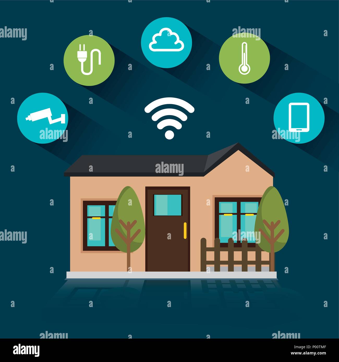 smart home technology set icons Stock Vector Image & Art - Alamy