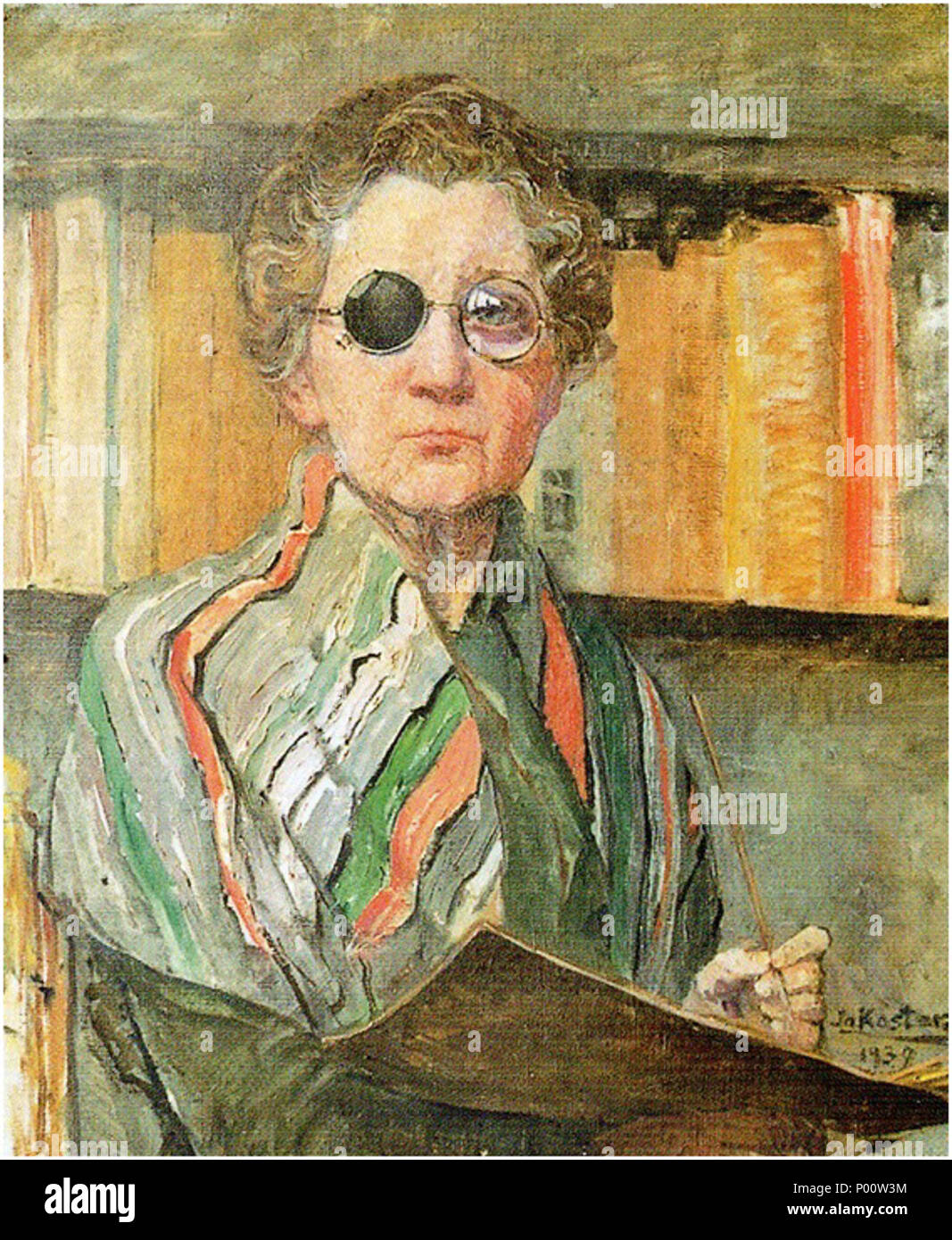 . Nederlands: Zelfportret (1939) door Jo Koster . Self-portrait . 1939 ...