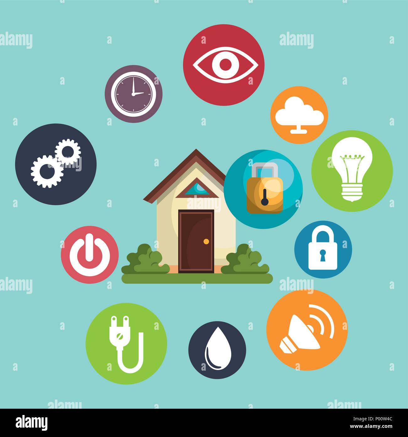 smart home technology set icons Stock Vector Image & Art - Alamy