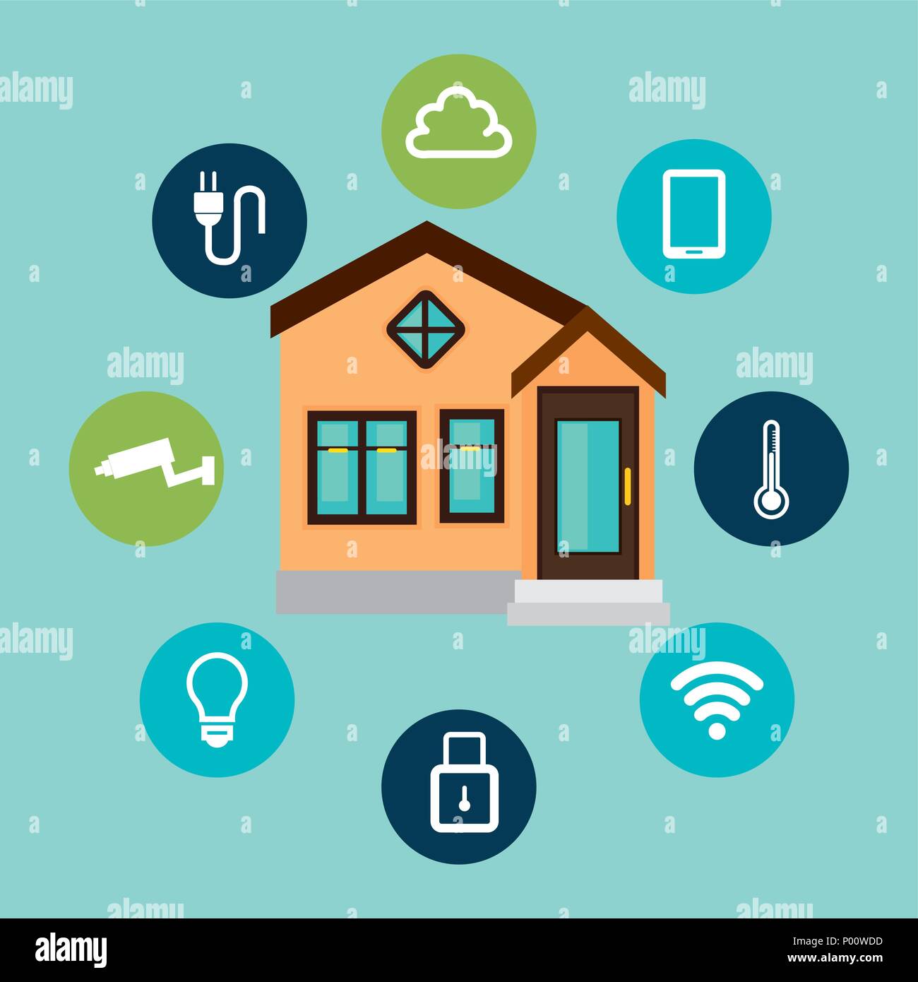 smart home technology set icons Stock Vector Image & Art - Alamy
