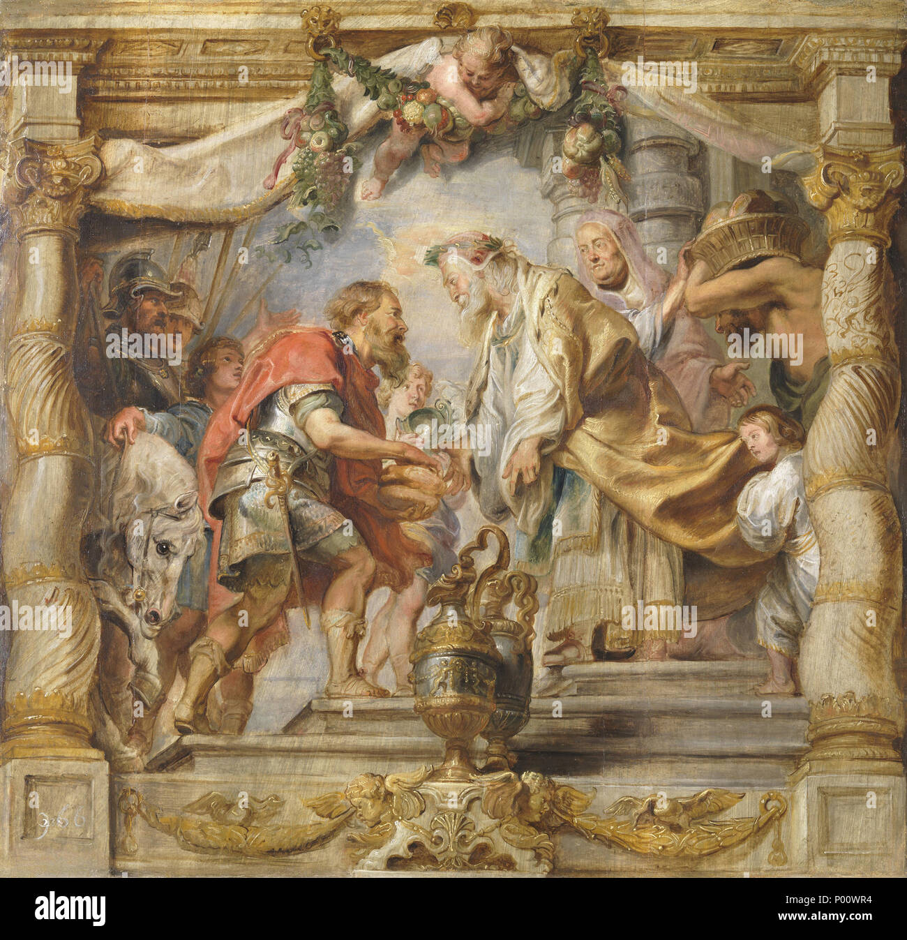 . English: Peter Paul Rubens, modello for tapestry The Meeting of ...