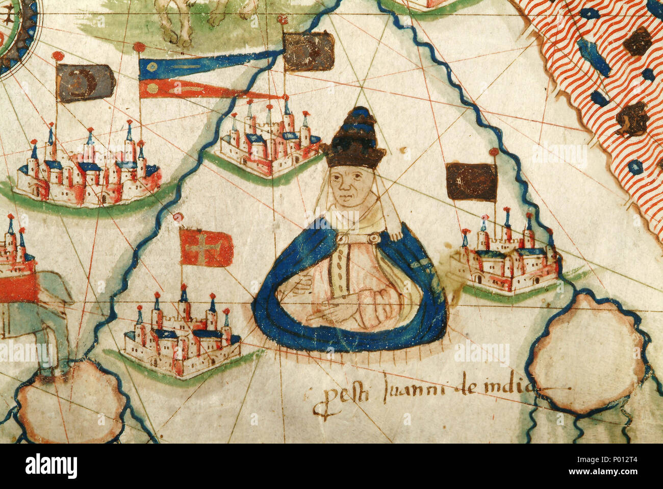 . English: Detail from Navigational Map of Europe (1528) by Jacobo ...