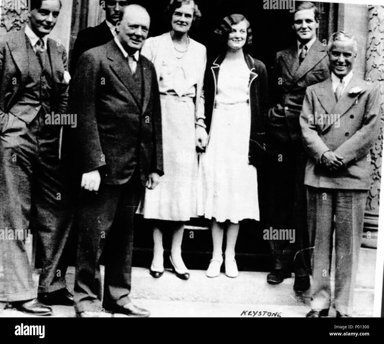 . English: Churchill with Charlie Chaplin and Tom Mitford at Chartwell ...