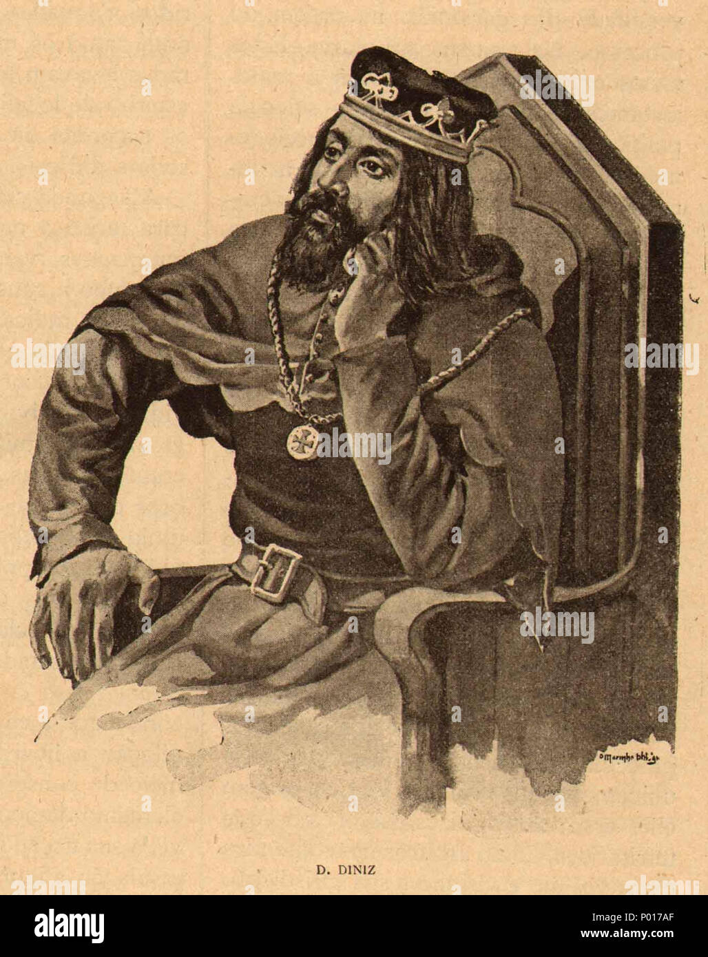 2 D. Dinis - História de Portugal, popular e ilustrada Stock Photo - Alamy