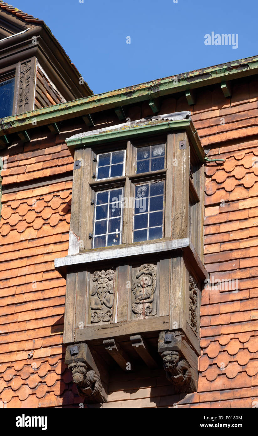 Court House, The Square, Wiveliscombe Carved first floor windows Stock ...