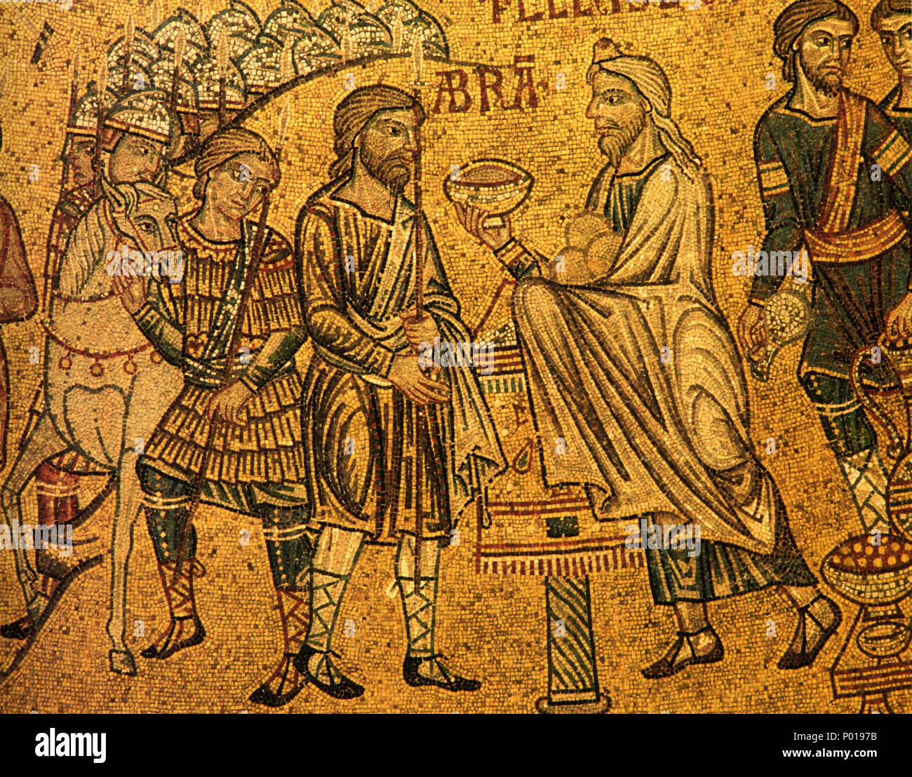 . English: Abraham meets Melchisedech (Mosaic in Basilica di San Marco ...