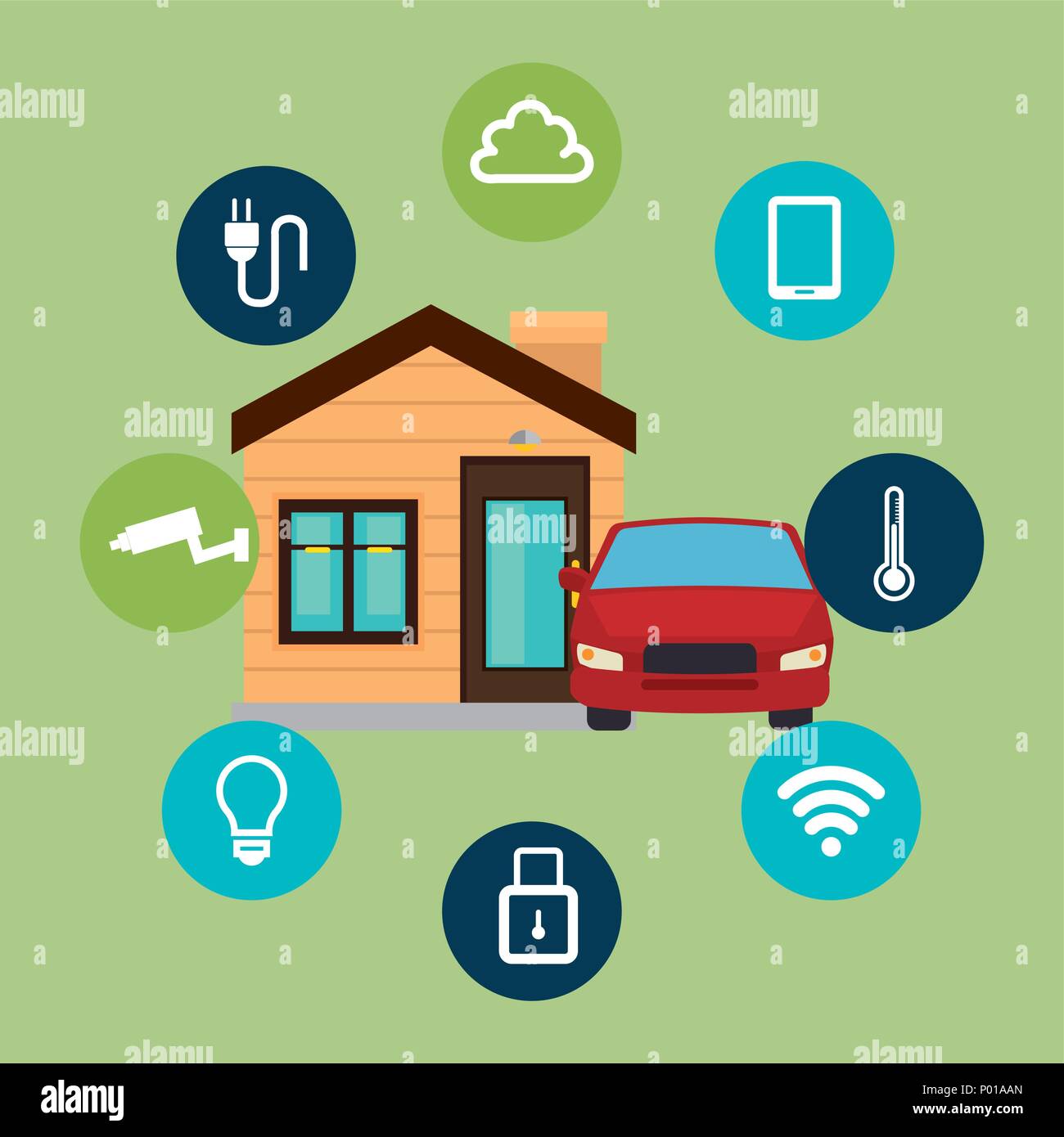 smart home technology set icons Stock Vector Image & Art - Alamy