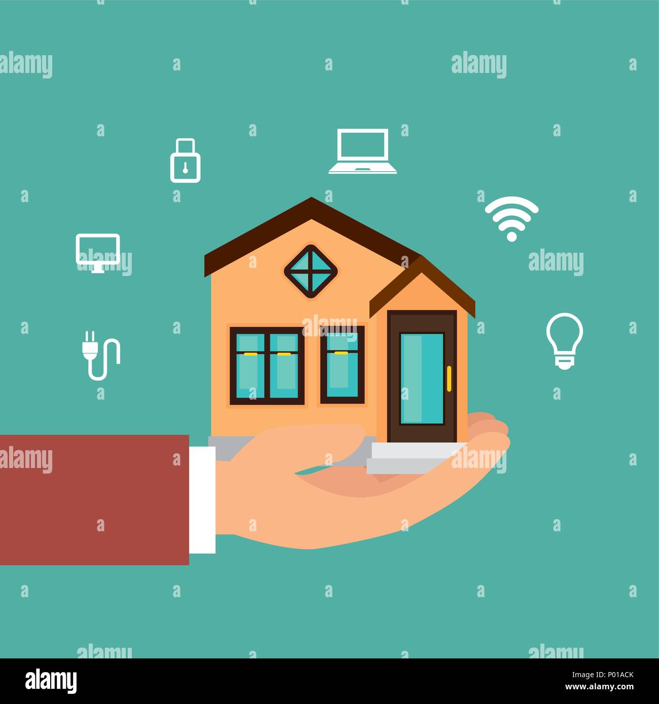 smart home technology set icons Stock Vector Image & Art - Alamy