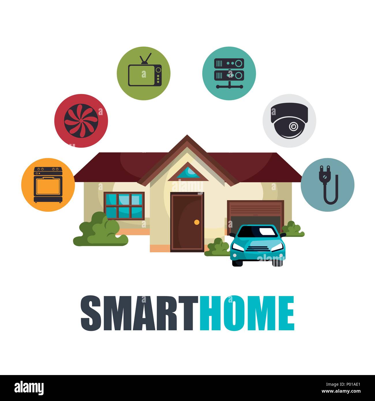 smart home technology set icons Stock Vector Image & Art - Alamy