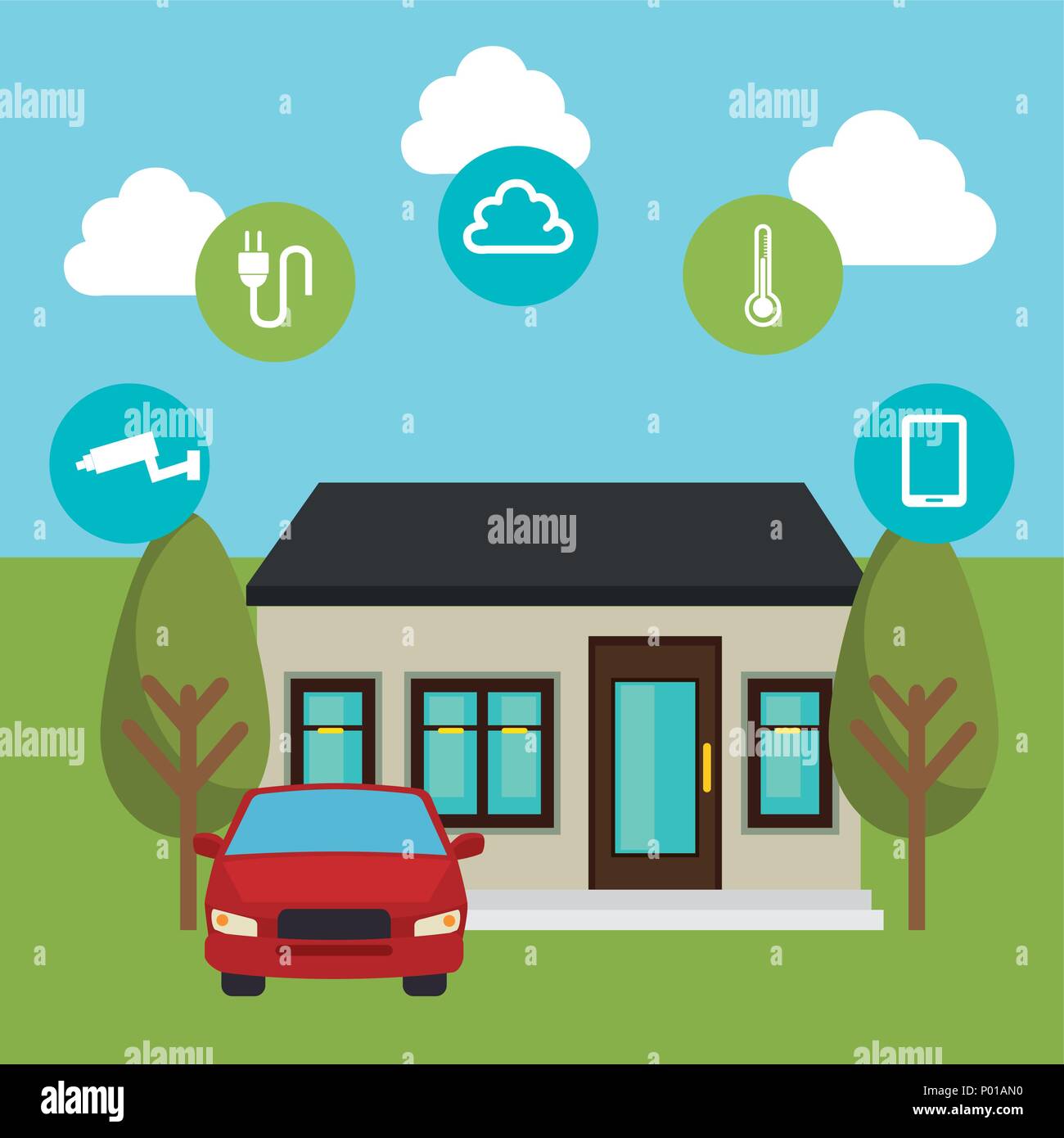 smart home technology set icons Stock Vector Image & Art - Alamy