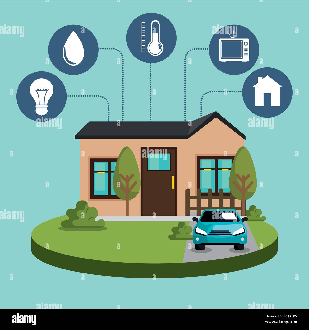 smart home technology set icons Stock Vector Image & Art - Alamy