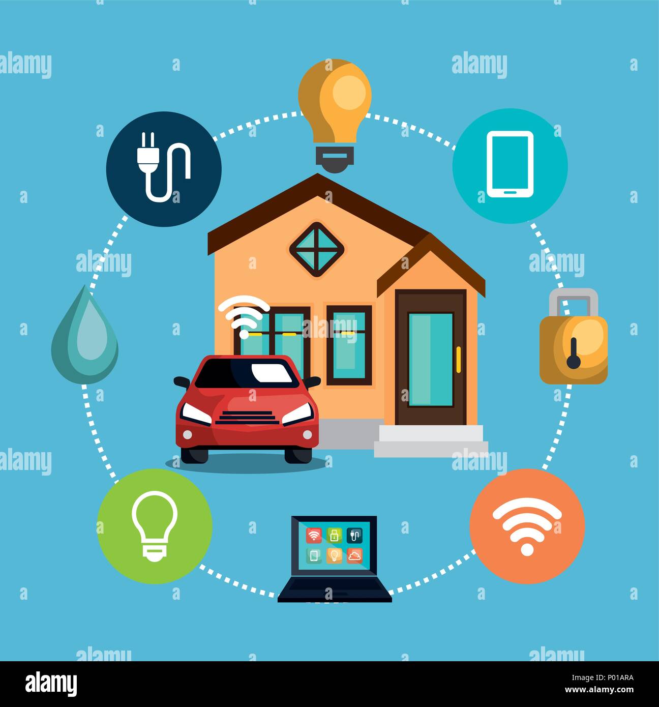 smart home technology set icons Stock Vector Image & Art - Alamy