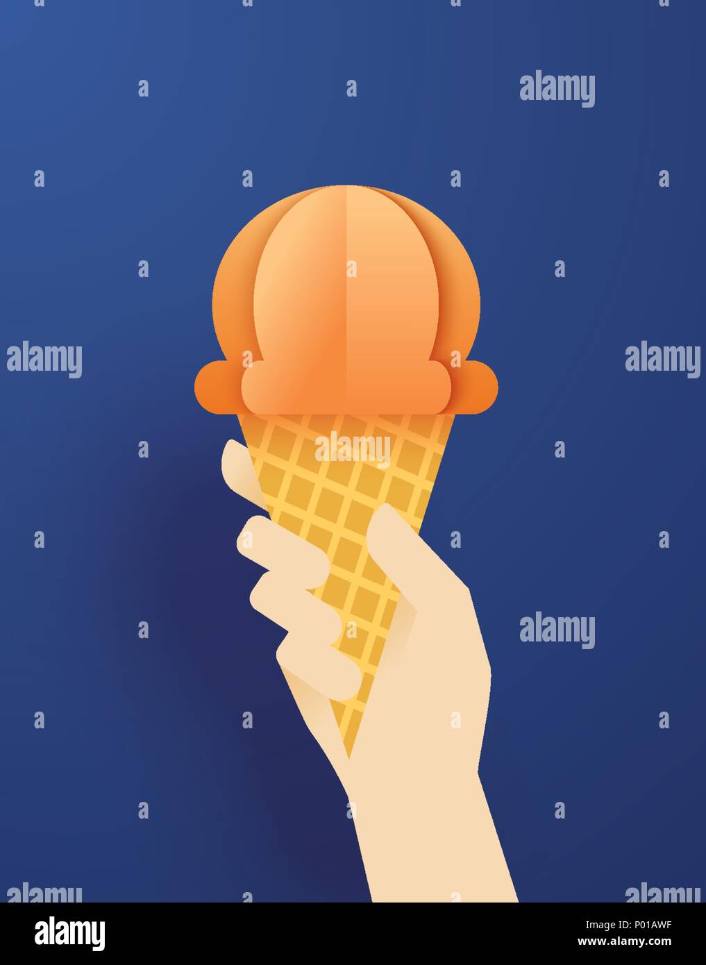 Hands holding ice cream Stock Vector Images - Alamy