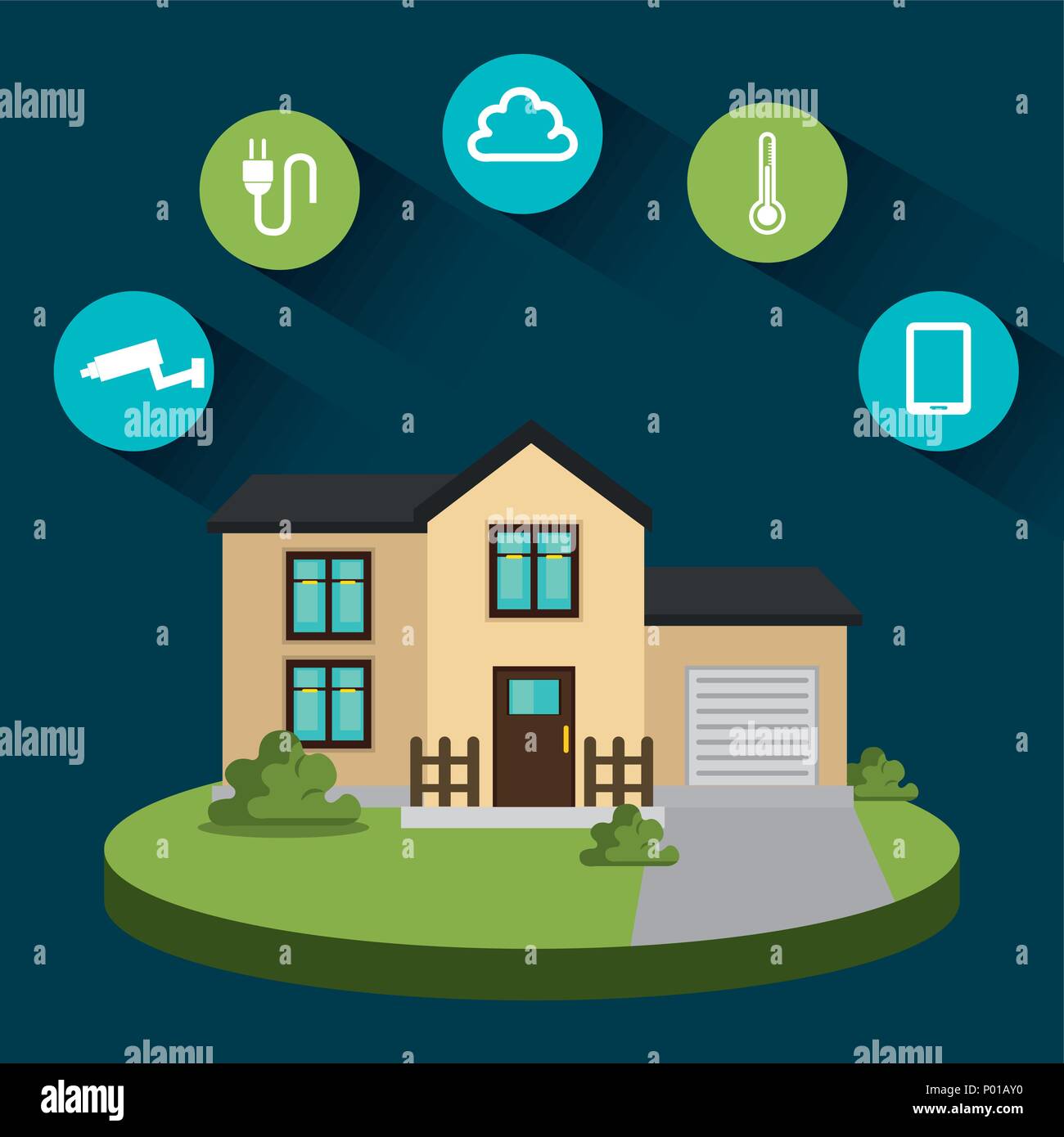 smart home technology set icons Stock Vector Image & Art - Alamy