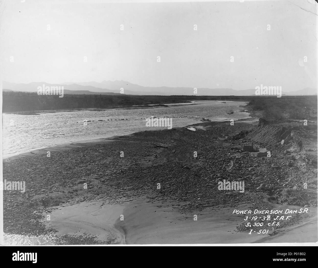Power Diversion Dam, These views taken from the north abutment, showing ...